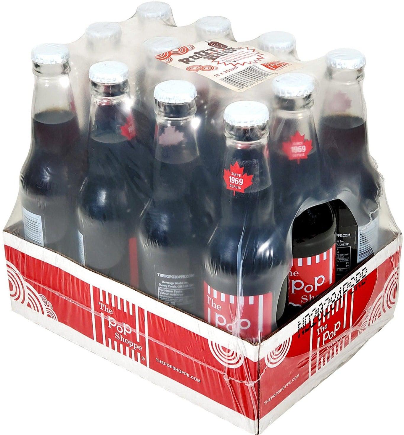 Pop Shoppe Root Beer Glass Bottle 12x355 ml Bulk - Delivery Across GTA